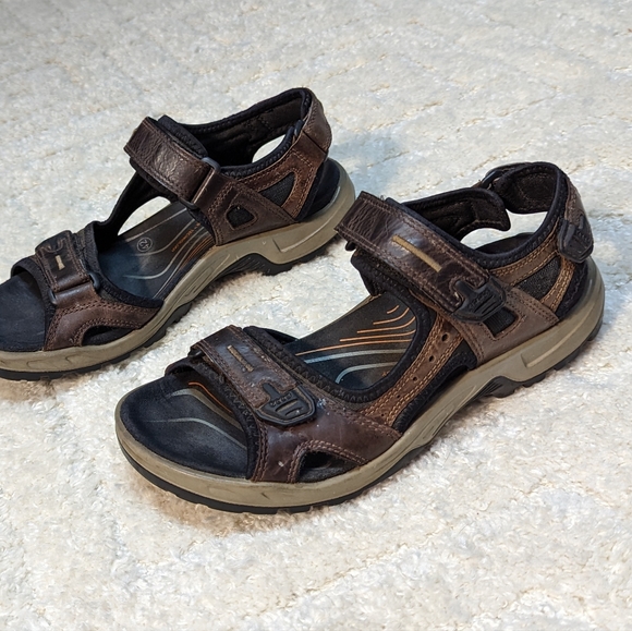Ecco | Shoes | Ecco Mens Receptor Leather Sport Hiking Comfort Sandals ...